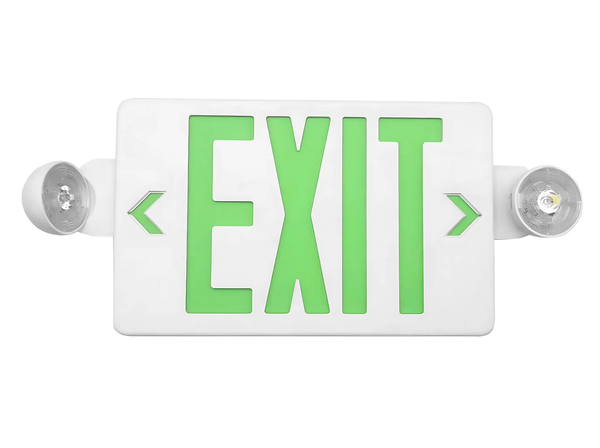 LED Exit Sign w/Spotlight 1 or 2-Sided GREEN – Omni-Ray Lighting, Inc.