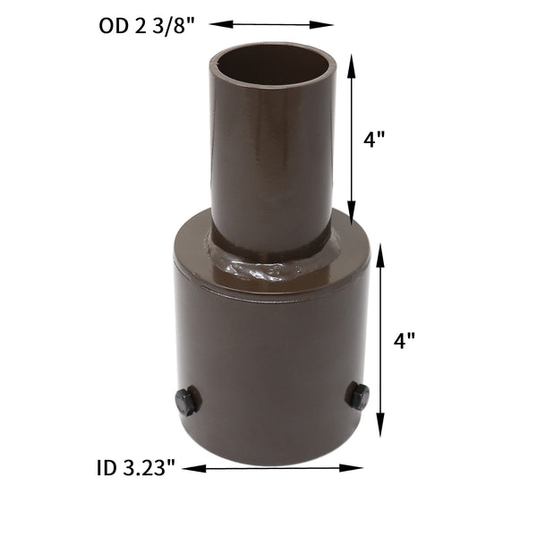 3in Square Pole Mount with 2-3/8in O.D. Tenon – Omni-Ray Lighting, Inc.